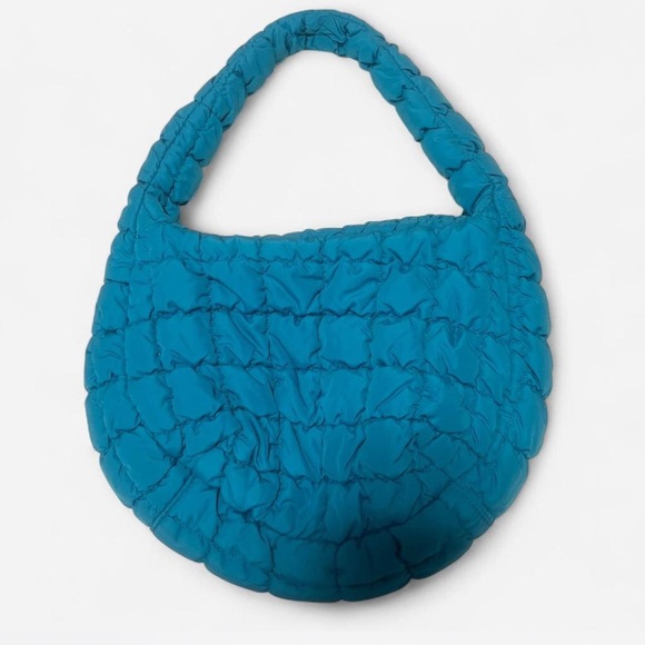 COS | Bags | Cos Teal Quilted Shoulder Bag | Poshmark